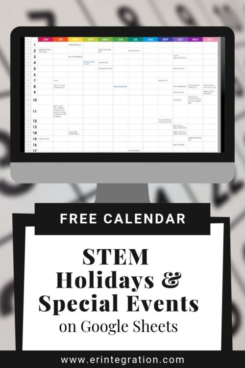 STEM Holidays Calendar & Create Your Own Holiday Activity - Erintegration