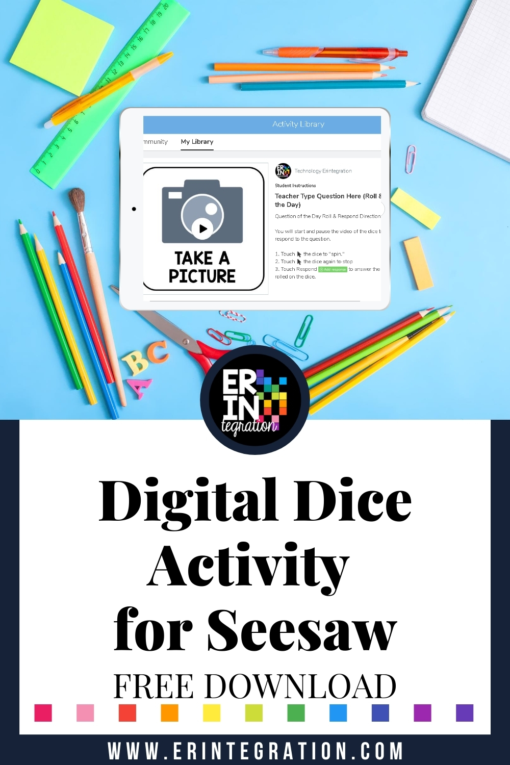 Free Digital Dice Activity Using Seesaw Icons - Erintegration