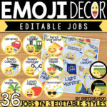Emoji Classroom Decor: Editable Job Chart - Erintegration