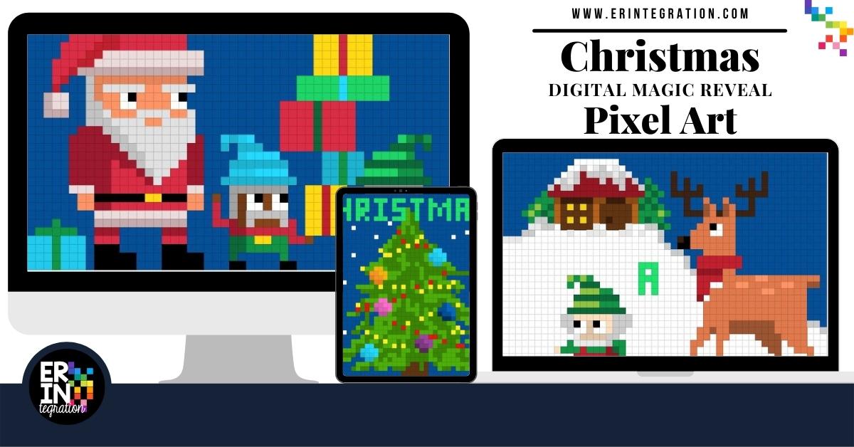Christmas Digital Pixel Art Magic Reveal MULTIPLICATION - Erintegration