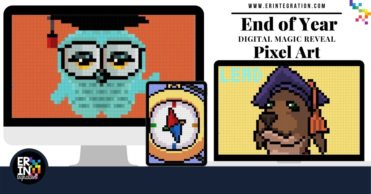 End of Year Digital Pixel Art Magic Reveal MULTIPLICATION - Erintegration