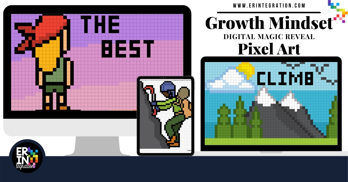 Growth Mindset Digital Pixel Art Magic Reveal MULTIPLICATION ...
