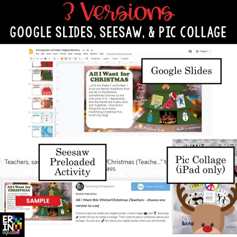 Christmas Wish List Activities on Google Slides & Seesaw - Erintegration