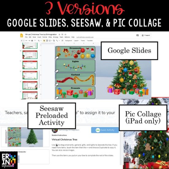 Digital Christmas Tree Activities on Google Slides & Seesaw - Erintegration