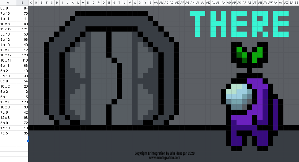 Google Sheets Digital Pixel Art Reveal - Erintegration