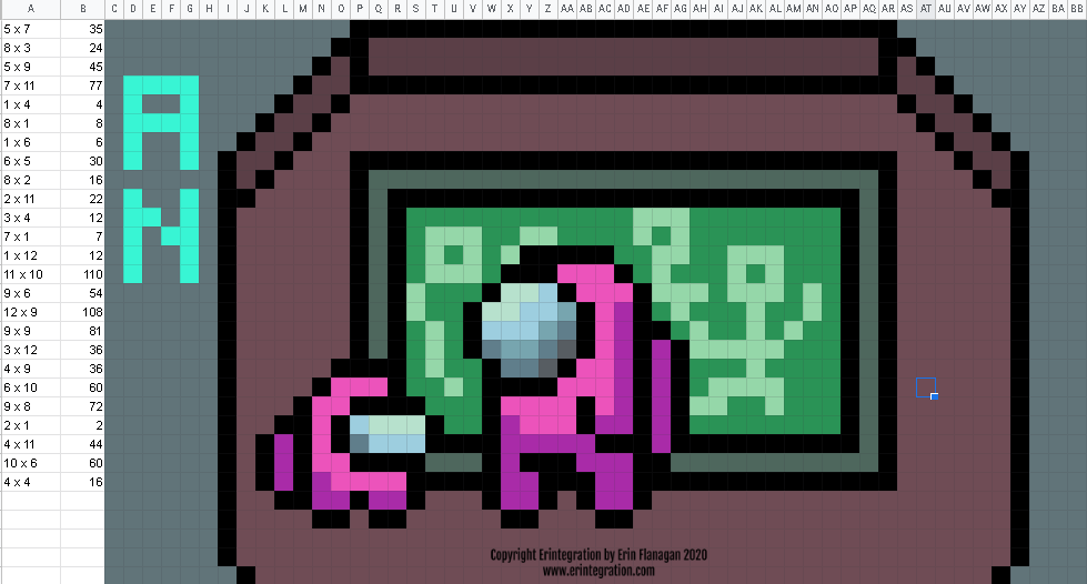 Google Sheets Digital Pixel Art Reveal - Erintegration