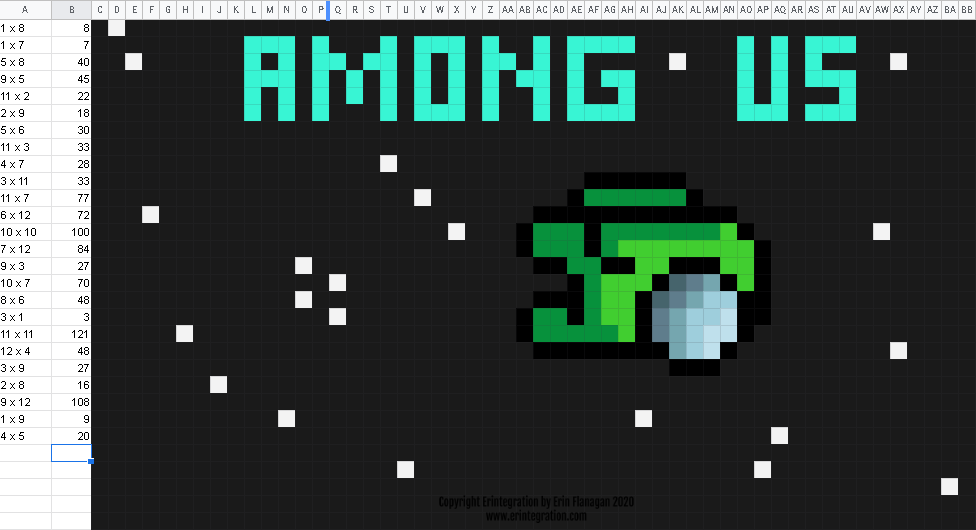 Google Sheets Digital Pixel Art Reveal - Erintegration