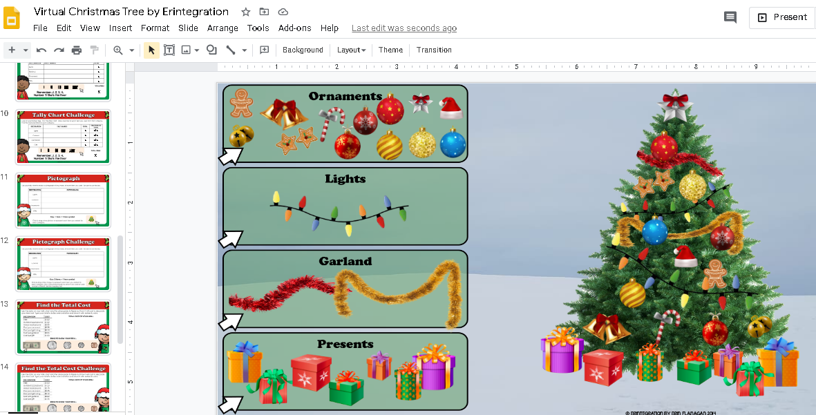 Digital Christmas Tree Activities on Google Slides & Seesaw - Erintegration