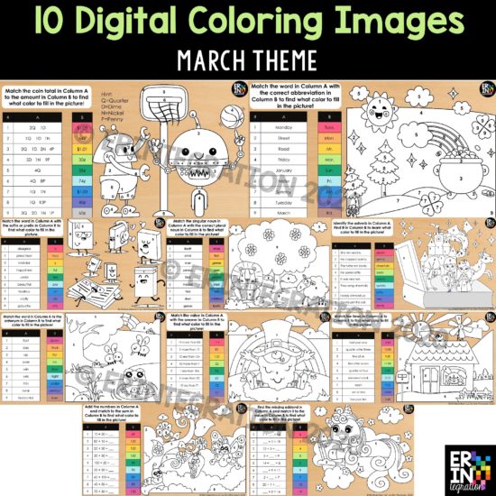 Digital Color by Number | March | Spring | Editable | Google Slides ...