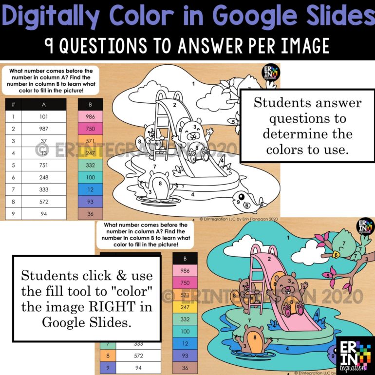 Digital Color by Number for Google Slides | Number Patterns | Editable ...