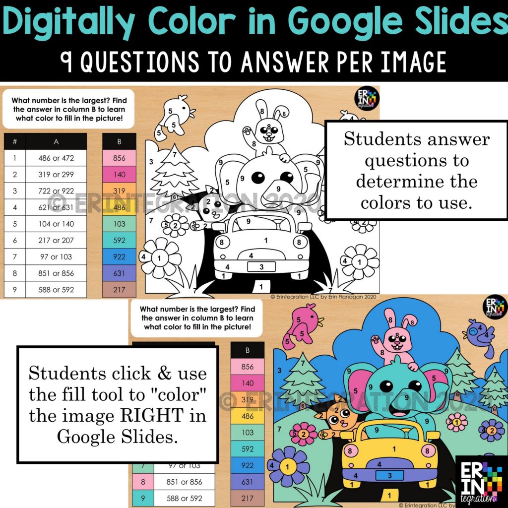Digital Color by Number | Place Value | Editable | Google Slides ...