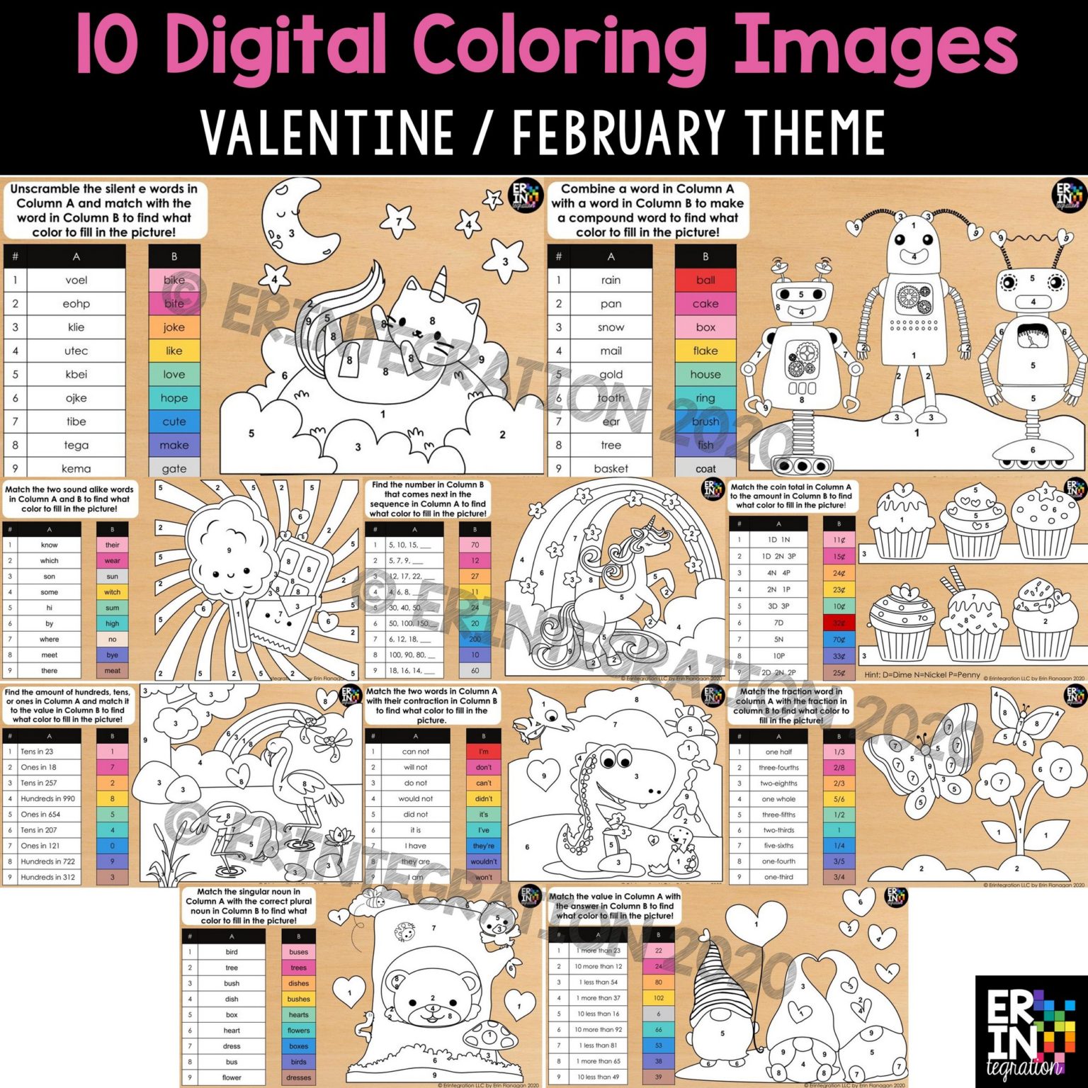 Digital Color by Number | Valentine's Day | Editable | Google Slides ...