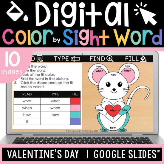 Digital Color by Sight Word | Valentine's Day | Editable | Google ...