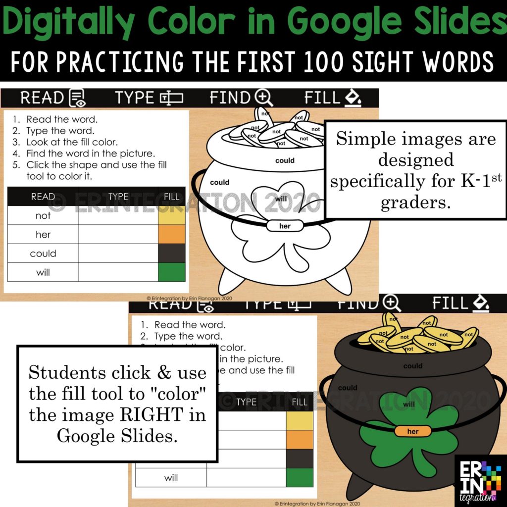 Digital Color by Sight Word | St. Patrick's Day | Editable | Google ...