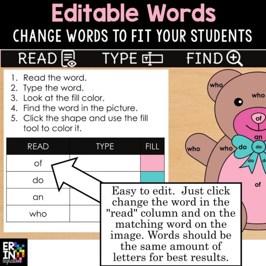 Digital Color by Sight Word | Valentine's Day | Editable | Google ...