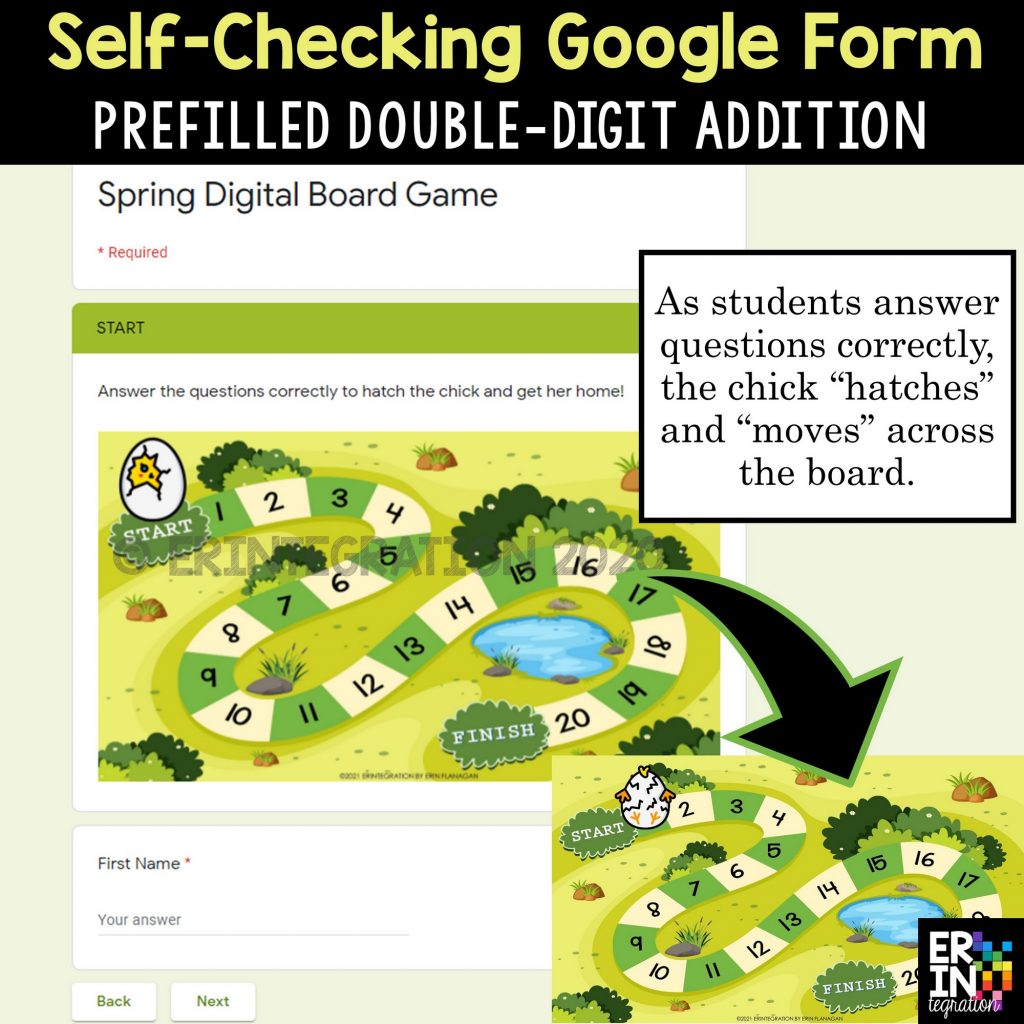 Digital Board Game | 2-Digit Addition | Self-Checking | Editable ...