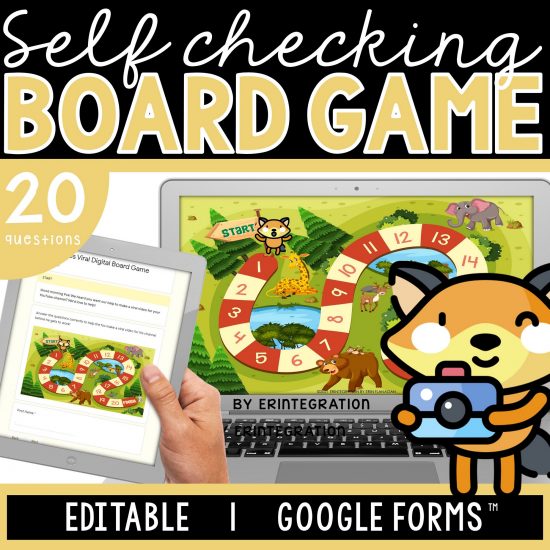 Digital Board Game | Fractions | Self-Checking | Editable | Google ...