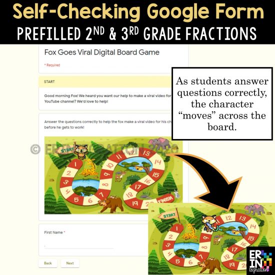 Digital Board Game | Fractions | Self-Checking | Editable | Google ...