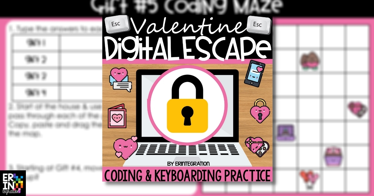 Valentine Digital Escape Room Keyboarding & Coding (Includes Unplugged Version) - Erintegration
