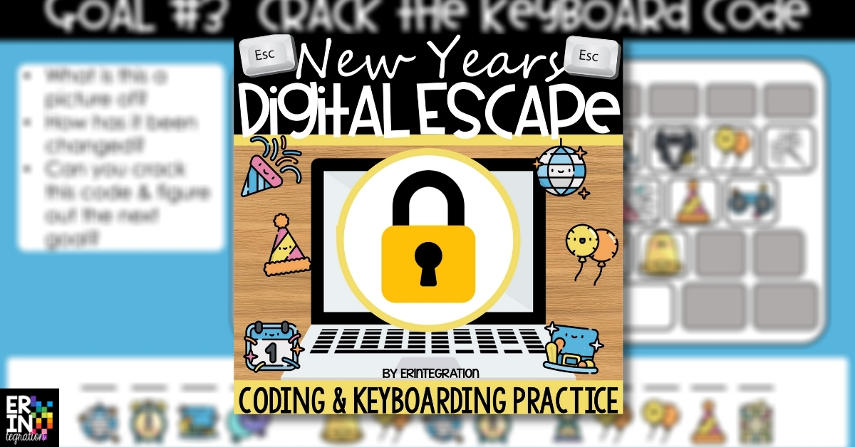 New Years Digital Escape Room Keyboarding & Coding (Includes Unplugged ...