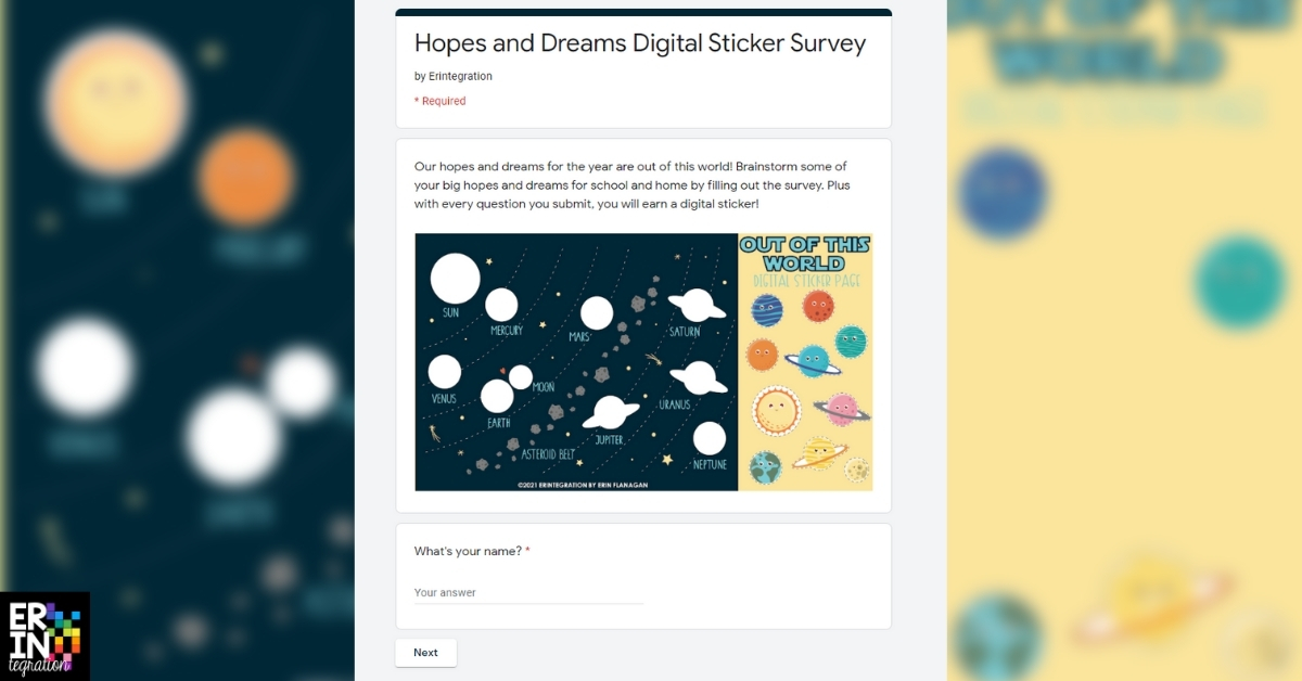 Hopes and Dreams | Digital Sticker Survey | Editable | Google Forms ...