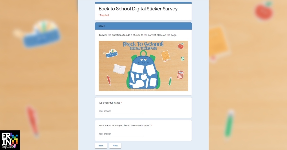 Student Information | Digital Sticker Survey | Editable | Google Forms ...