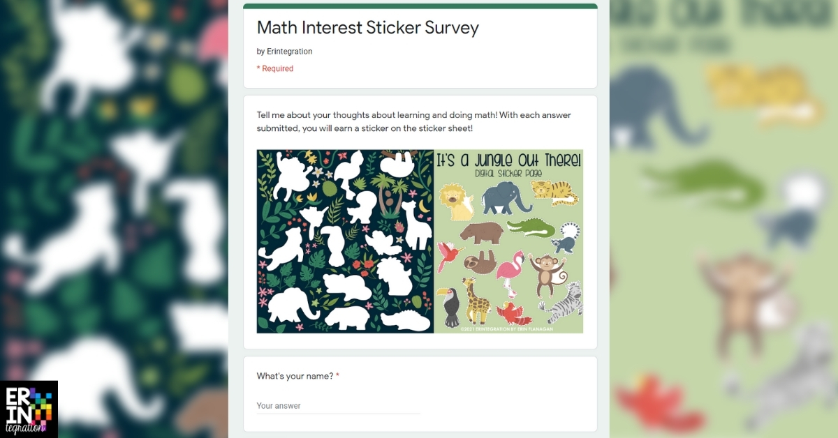 Math Interest and Attitudes | Digital Sticker Survey | Editable ...