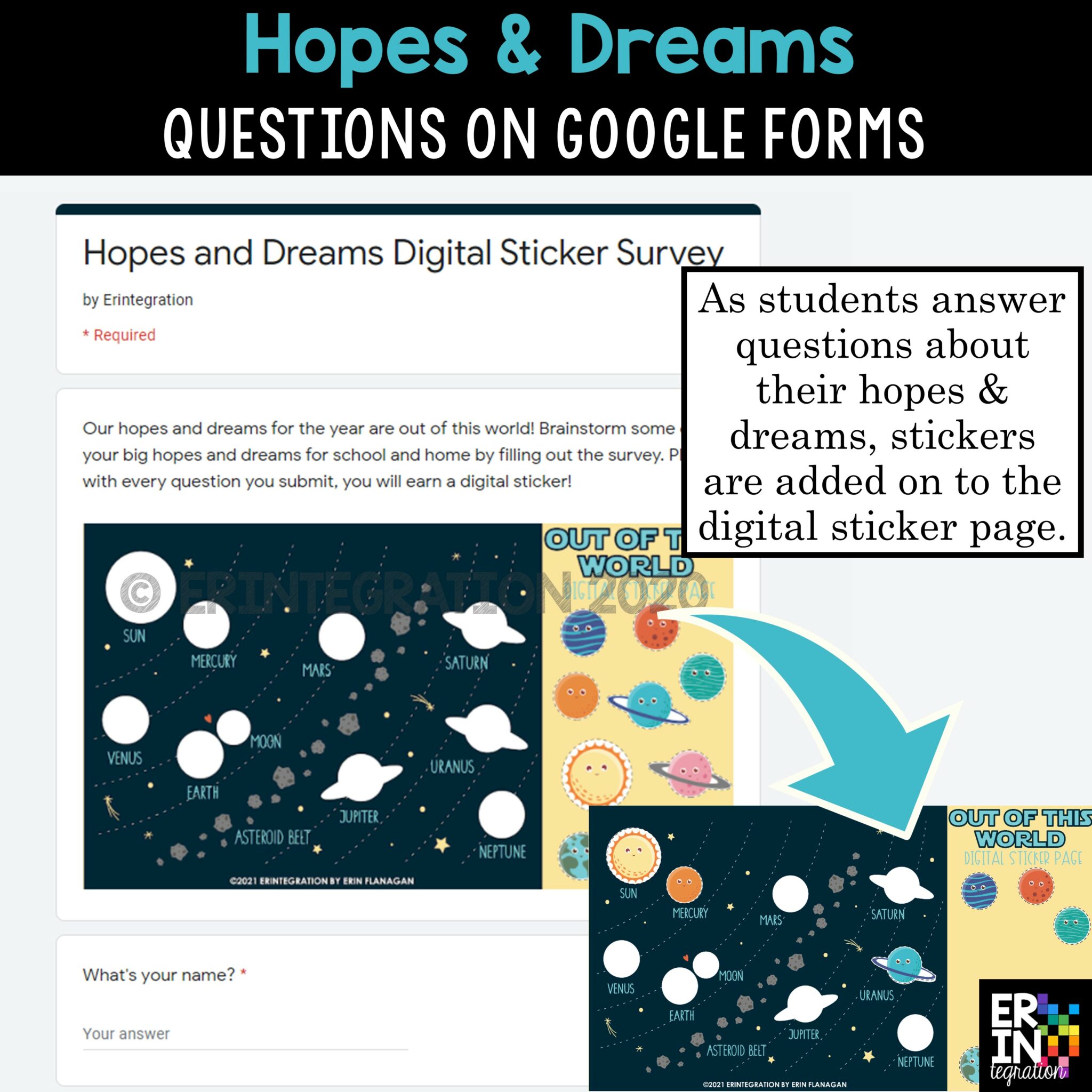Hopes and Dreams | Digital Sticker Survey | Editable | Google Forms ...