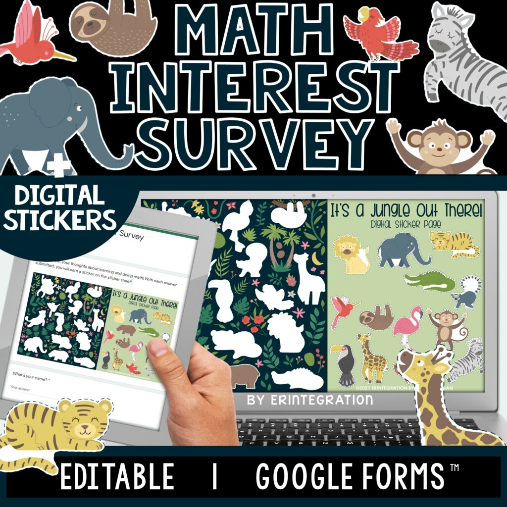 Math Interest and Attitudes | Digital Sticker Survey | Editable ...