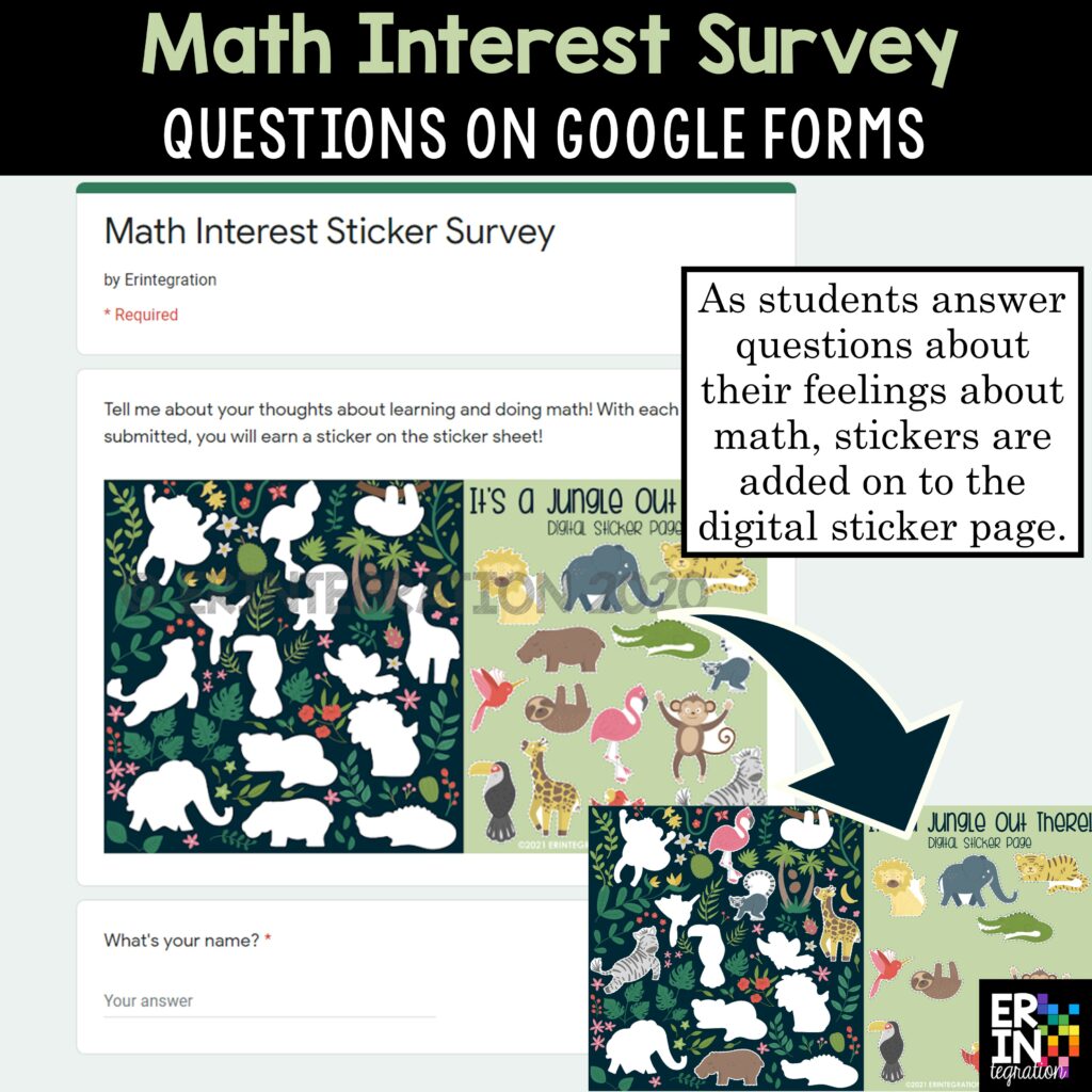 Math Interest and Attitudes | Digital Sticker Survey | Editable ...