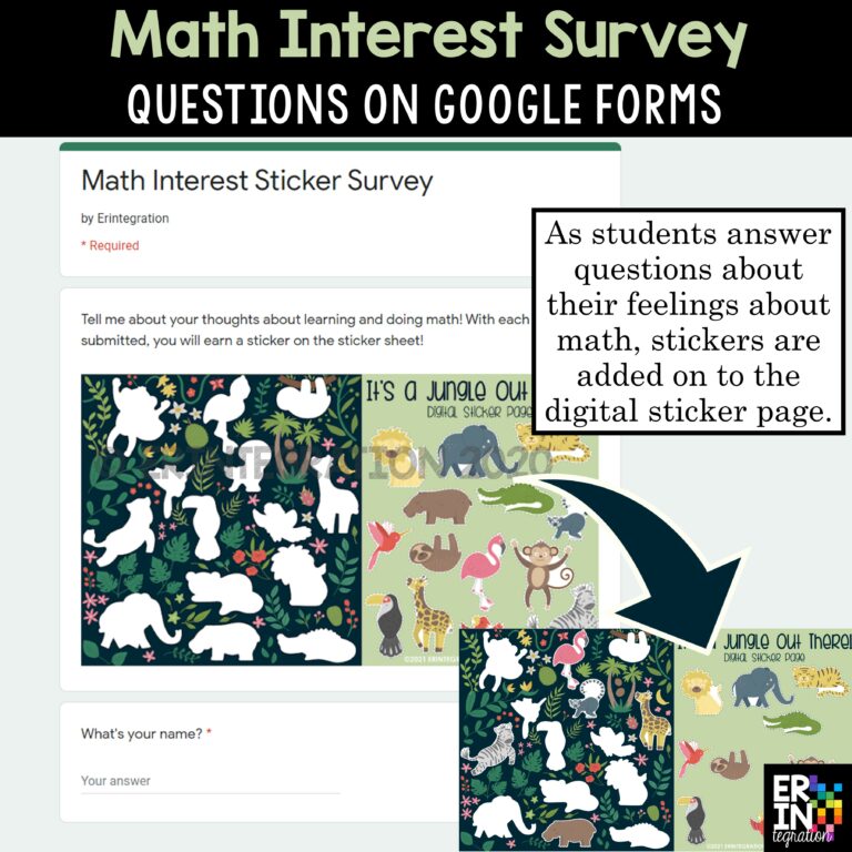 Math Interest and Attitudes | Digital Sticker Survey | Editable ...