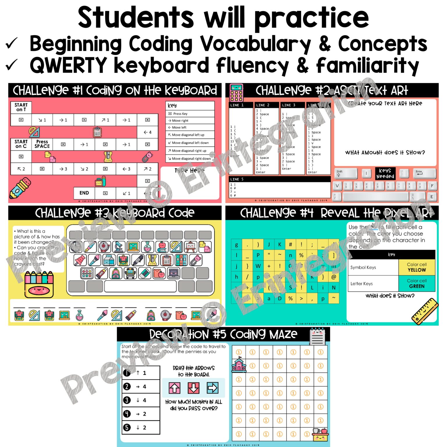 Back to School Digital Escape Room Keyboarding & Coding (Includes ...