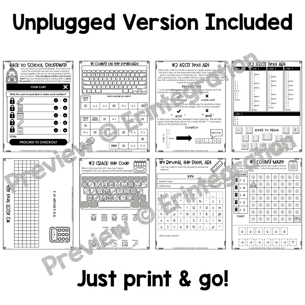 Back to School Digital Escape Room Keyboarding & Coding (Includes ...