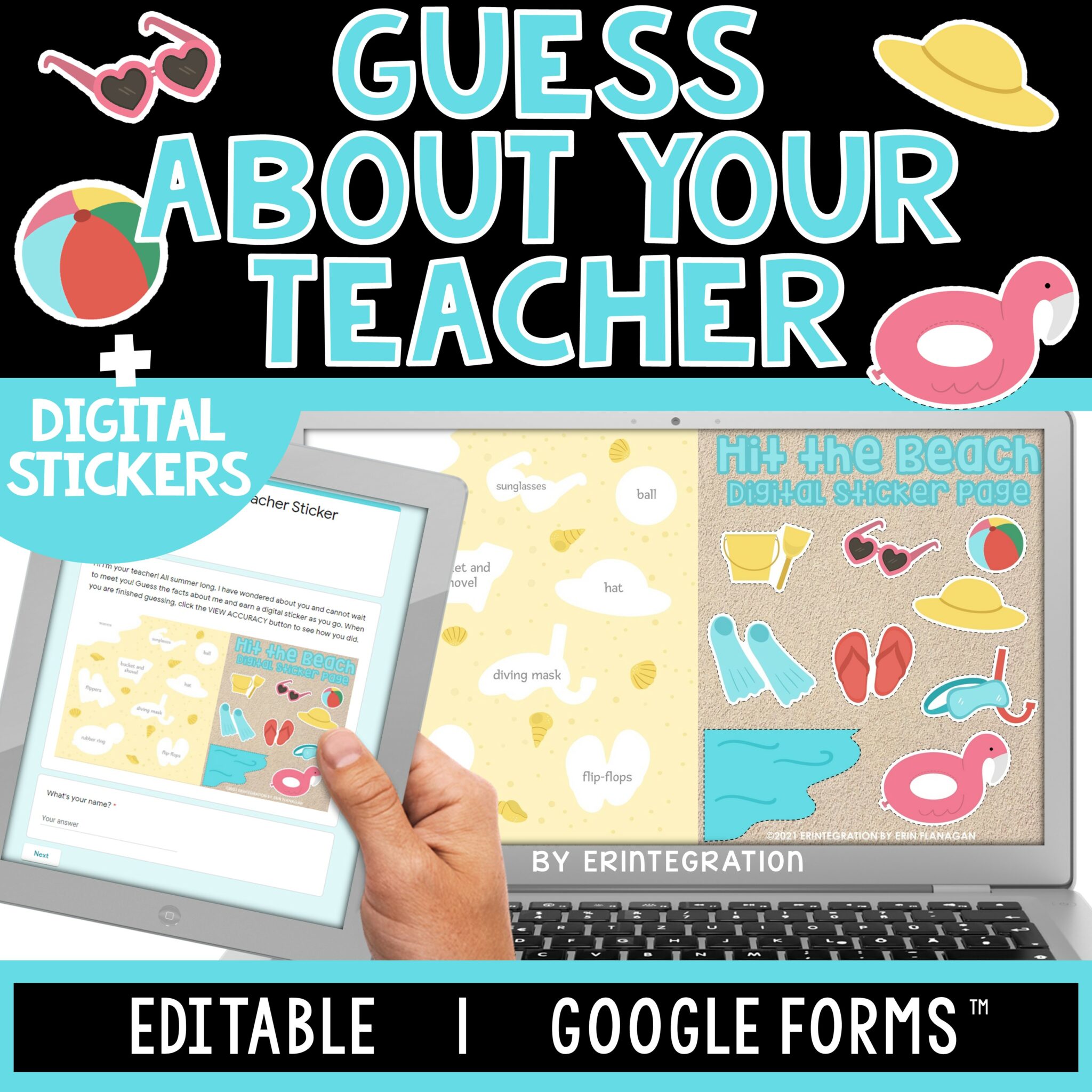 Guess About Your Teacher | Digital Sticker Survey | Editable | Google ...