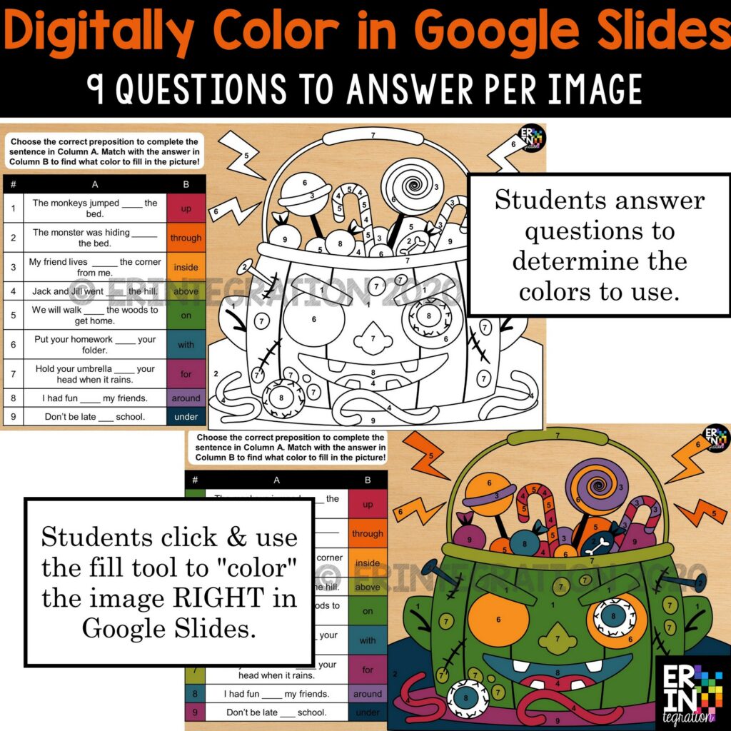 Digital Color by Number | October | Halloween | Editable | Google ...