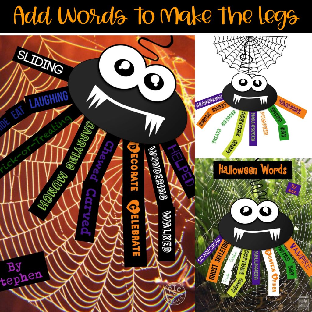 Digital Halloween Spider Legs Word Study for Seesaw & Google Slides ...