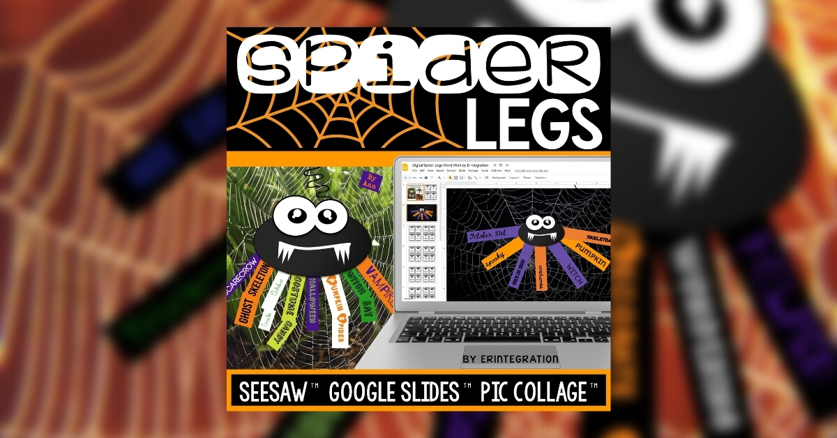 Digital Halloween Spider Legs Word Study for Seesaw & Google Slides ...