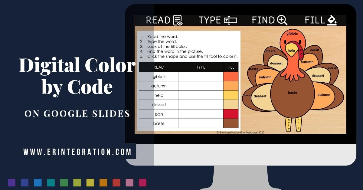 Digital Color by Sight Word | Thanksgiving Words | Editable | Google ...