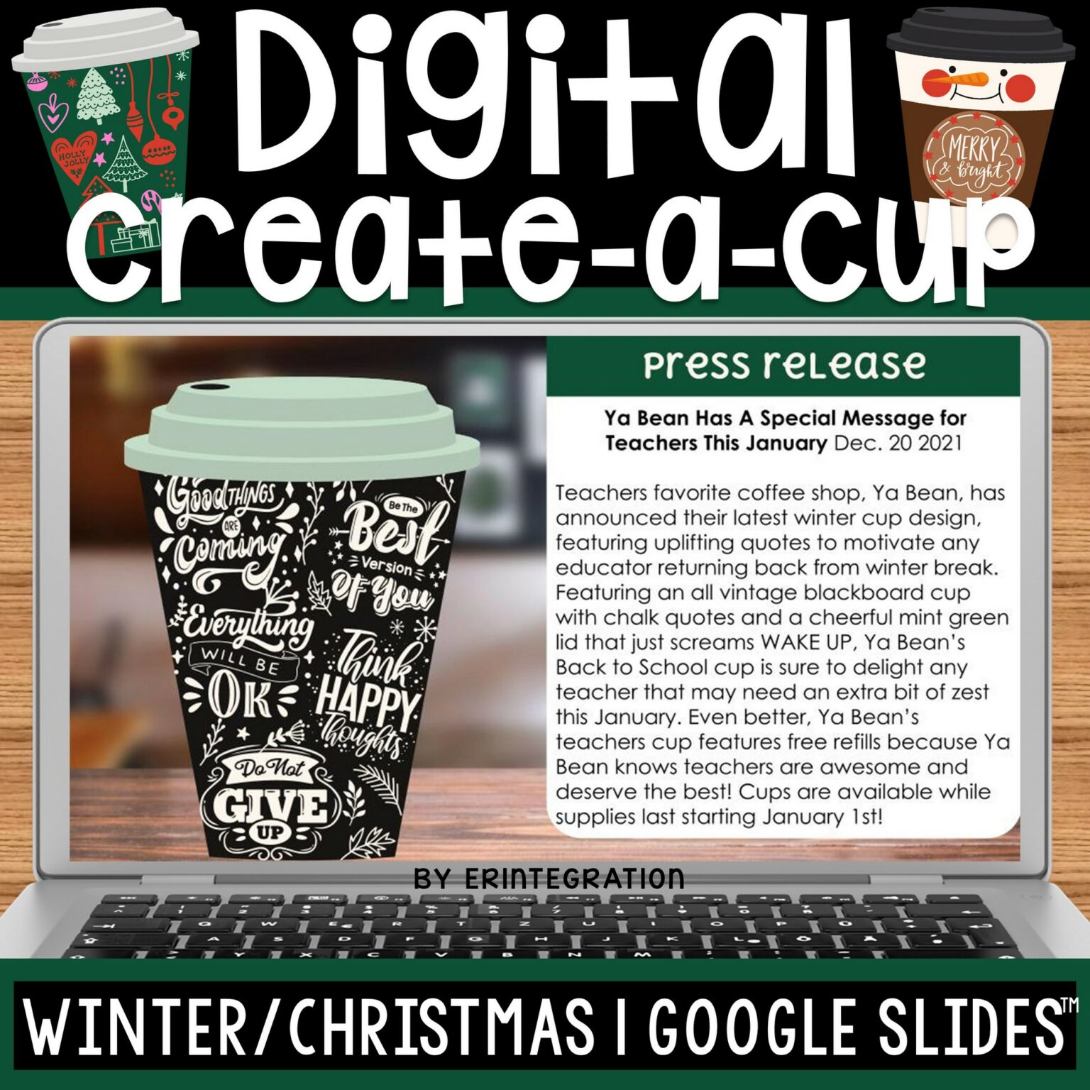 Christmas Digital Activity | Create a Coffee Cup | Editable | Google ...
