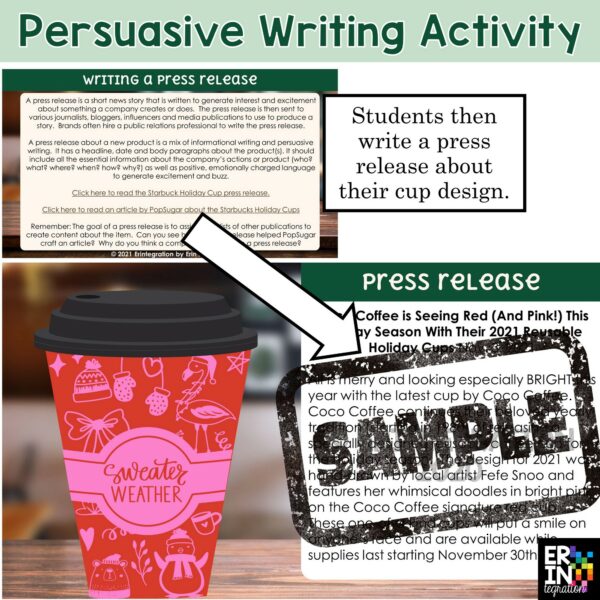 Christmas Digital Activity | Create a Coffee Cup | Editable | Google ...