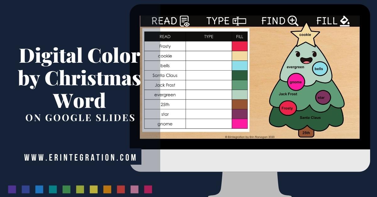 Digital Color by Sight Word | Christmas Words | Editable | Google ...