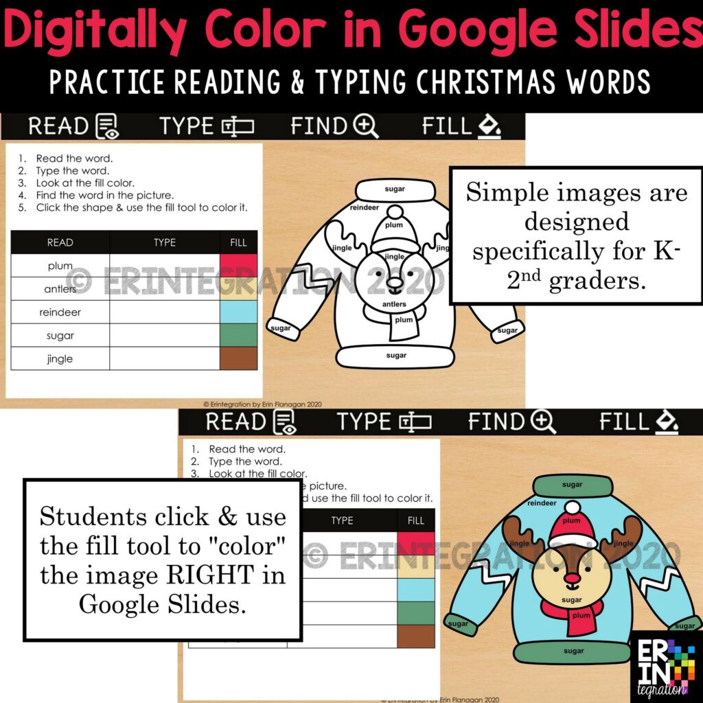 Digital Color by Sight Word | Christmas Words | Editable | Google ...