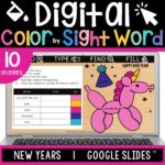 Digital Color by Word | New Year's Eve Words | Editable | Google Slides ...