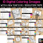 Digital Color by Word | New Year's Eve Words | Editable | Google Slides ...