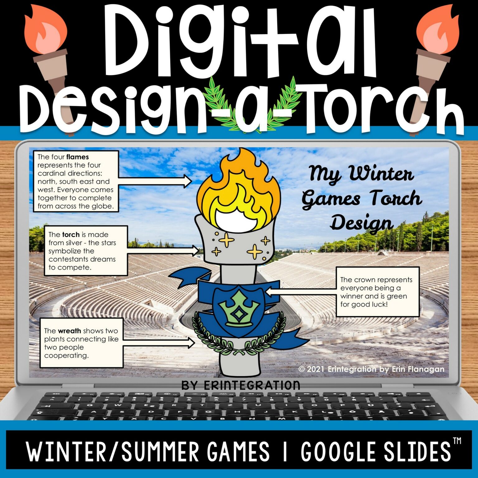 Winter Games Digital Activity | Design a Torch | Editable | Google ...