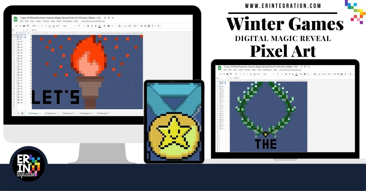 Winter Games / Summer Games Digital Pixel Art Magic Reveal ...