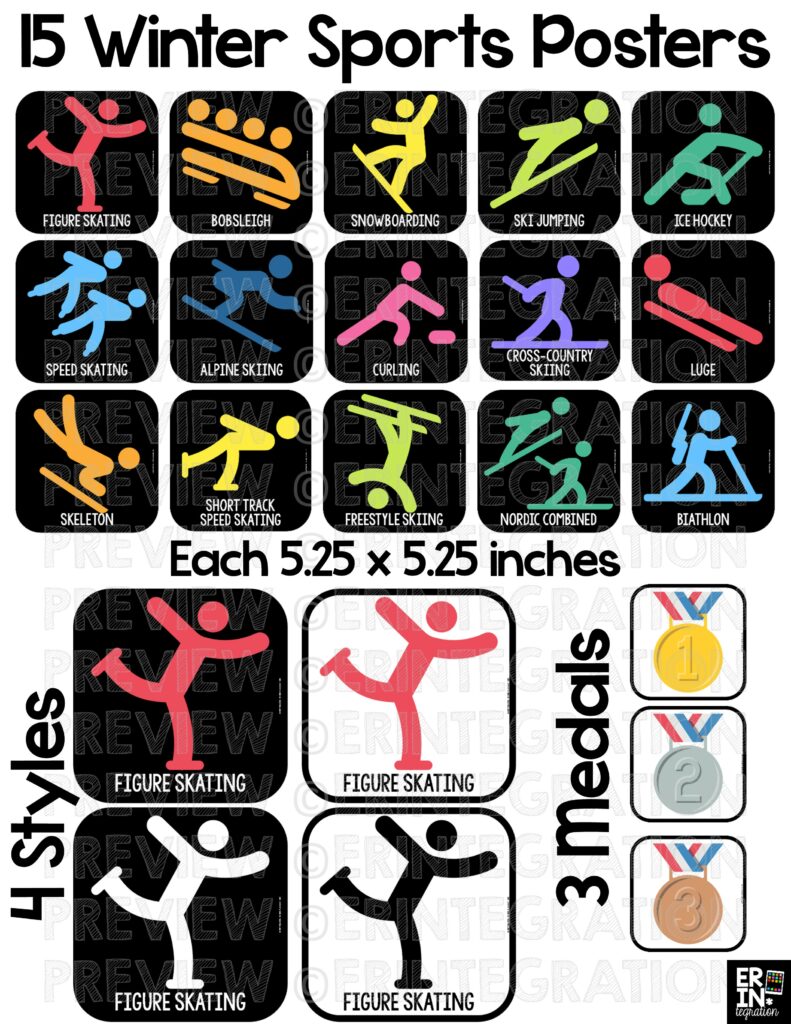 Winter Games Bulletin Board and Medal Tracker - Erintegration