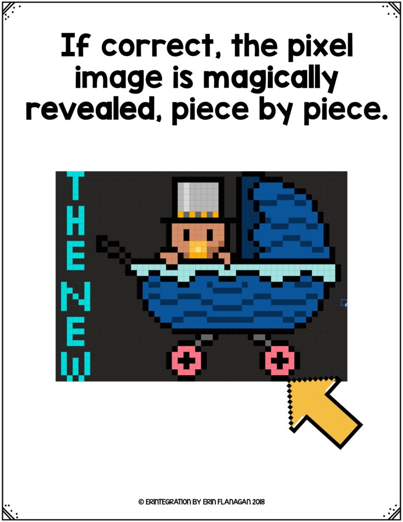 New Year's Digital Pixel Art Magic Reveal MULTIPLICATION - Erintegration
