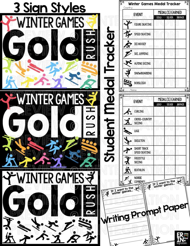 Winter Games Bulletin Board and Medal Tracker - Erintegration