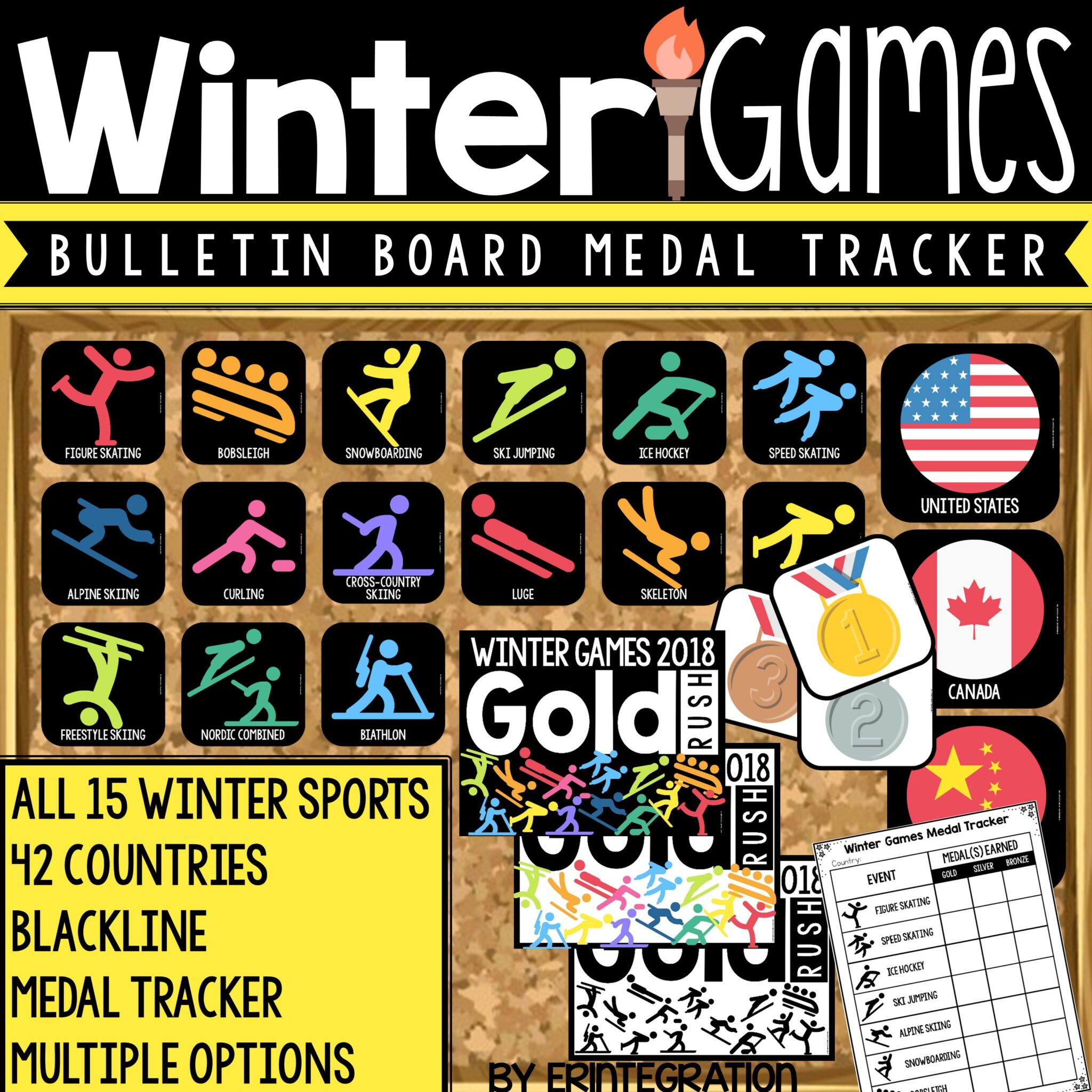 Winter Games Bulletin Board and Medal Tracker - Erintegration